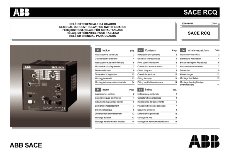 SACE RCQ ABB SACE